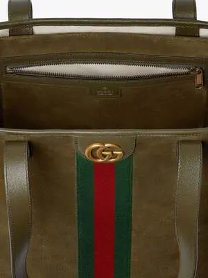 Gucci Ophidia Suede And Leather Shopping Bag