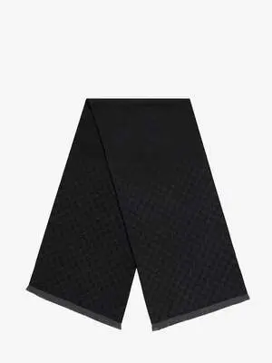 Gucci Jacquard Wool Scarf With Gg Motif - Black