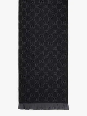 Gucci Jacquard Wool Scarf With Gg Motif
