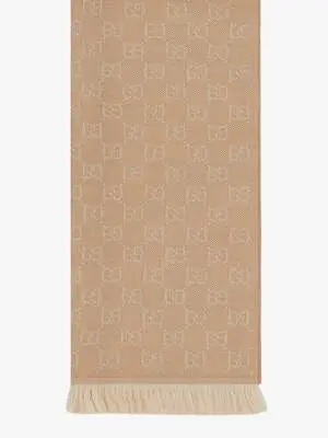 Gucci Jacquard Wool Scarf With Gg Motif