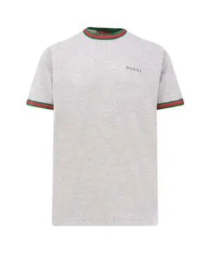 Gucci Cotton Tshirt With Web Detail