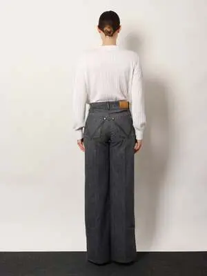 Bottega Veneta Black Washed Palazzo Denim Jeans