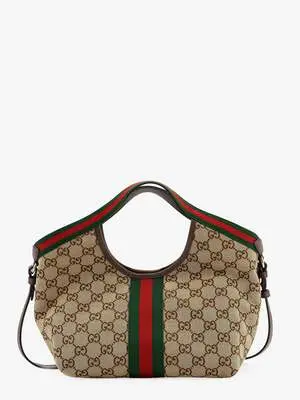 Gucci Giglio Gg Supreme Fabric And Leather Tote Bag