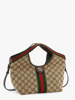 Gucci Giglio Gg Supreme Fabric And Leather Tote Bag