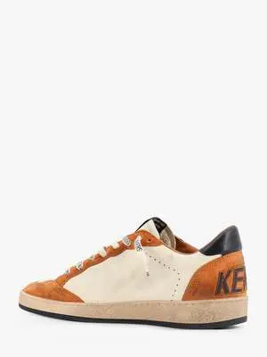GOLDEN GOOSE Ballstar Suede And Leather Sneakers - Orange