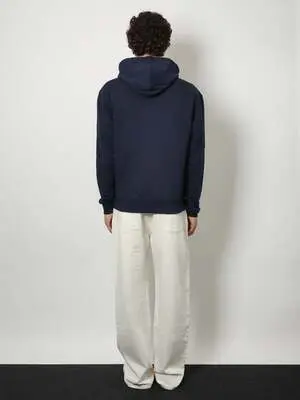 AMI Paris Cotton Hooded Sweatshirt - Blue