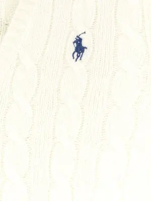 Polo Ralph Lauren Cable Knit V-neck Sweater - White