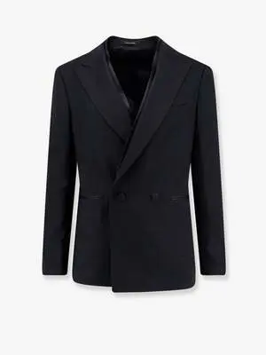 Tagliatore Stretch Viscose And Silk Blazer - Black