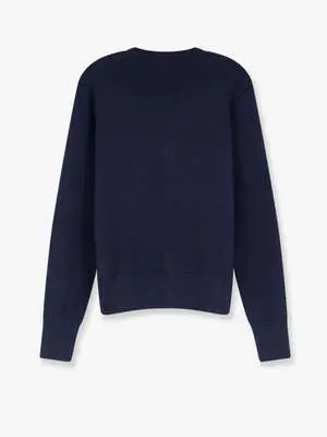 AMI Paris Wool Cardigan With Iconic Embroidery