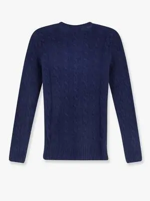 Polo Ralph Lauren Cable-knit Wool And Cashmere V-neck Sweater - Blue