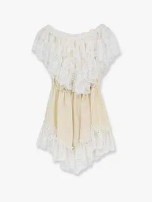 Chloé Silk Jumpsuit With Lace Ruffles