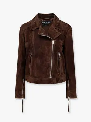 TOM FORD Suede Biker Jacket - Brown