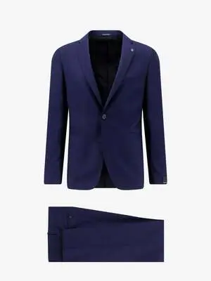 Tagliatore Virgin Wool Suit With Removable Iconic Brooch