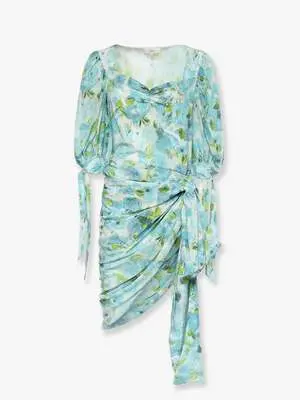 Chloé Silk Dress With Multicolor Floral Print - Blue