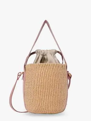 Chloé Woody Raffia Bucket Bag - Beige