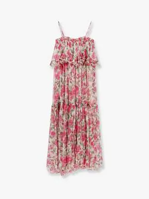 Chloé Silk Long Dress With Floral Print