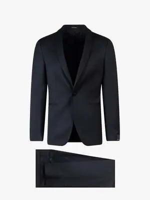 Tagliatore Virgin Wool Tuxedo With Shawl Lapel - Black