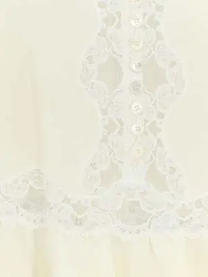 Chloé Silk Top With Lace Inserts