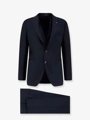Tagliatore Virgin Wool Suit With Vest - Blue
