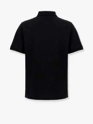 Saint Laurent Cotton Blend Polo Shirt With Cassandre Embroidery