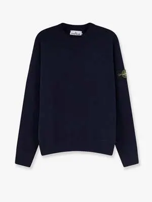 Stone Island Cotton Crew Neck Sweater With Logo Patch - Blue