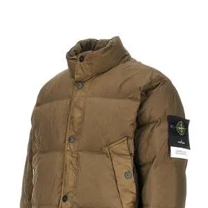 Stone Island Garment Dyed Crinkle Rep Nylon Down Jacket - Green