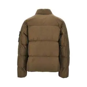 Stone Island Garment Dyed Crinkle Rep Nylon Down Jacket - Green