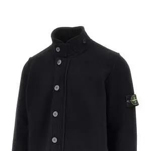 Stone Island Knitted Cardigan With Logo Badge