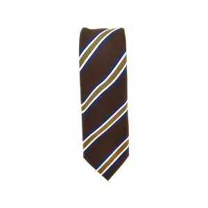 Emporio Armani Silk Necktie With Jacquard Motif - Brown