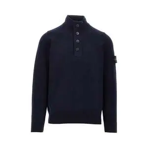 Stone Island Knitted Sweater With Logo Badge
