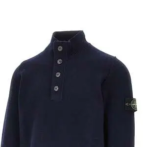 Stone Island Knitted Sweater With Logo Badge