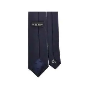 Emporio Armani Silk Necktie With Jacquard Motif - Blue