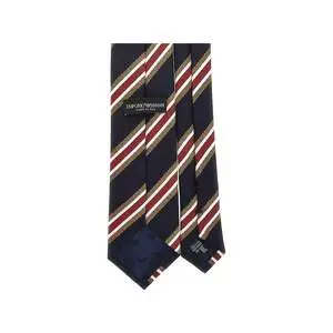 Emporio Armani Silk Necktie With Jacquard Motif - Blue