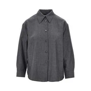 JIL SANDER Wool Shirt With Pin-striped Motif