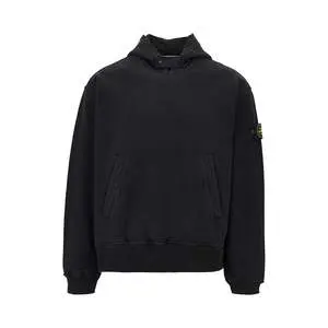 Stone Island Cotton French Terry Hoodie - Black