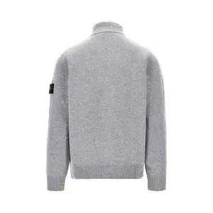 Stone Island Knitted Cardigan With Logo Badge