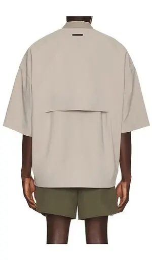 Fear Of God Half Zip Baseball Shirt In Grey