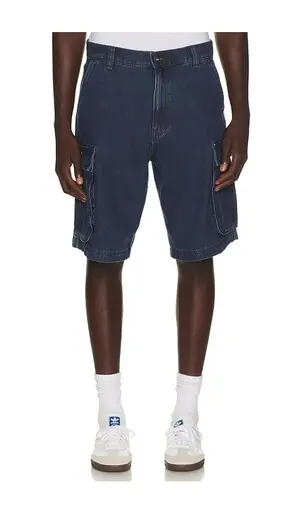 HUF Oval Denim Cargo Short In Blue
