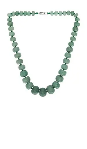 Shashi SHASHI Beaded Necklace With Gemstones And Gold-Plated Spacers Green