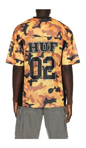 HUF Camo Football Jersey Tee In Orange