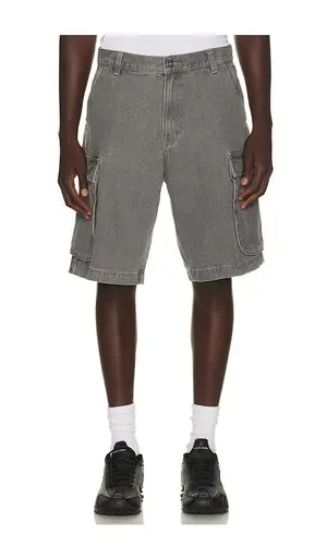 HUF Oval Denim Cargo Short In Grey - Frost Gray