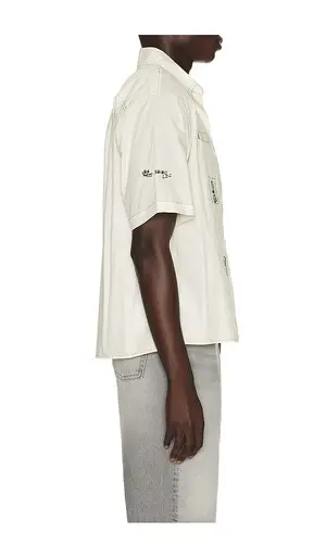 JUNGLES No Where Button Up Shirt In Cream