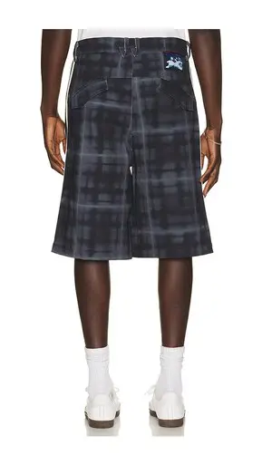 JUNGLES Haze Plaid Shorts In Blue