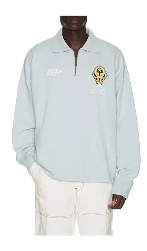 Off-White Offline Team Fleece Polo In Blue - Celestial Blue