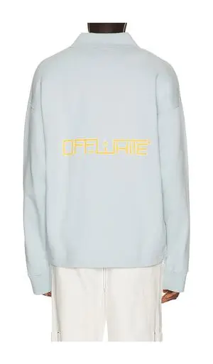 Off-White Offline Team Fleece Polo In Blue