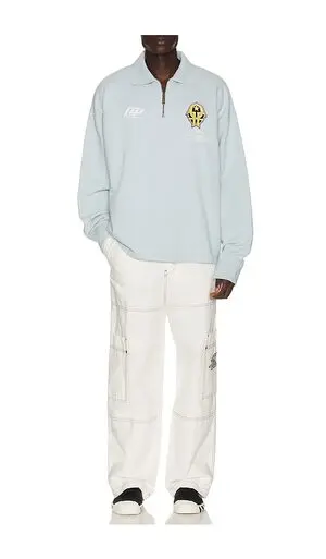 Off-White Offline Team Fleece Polo In Blue
