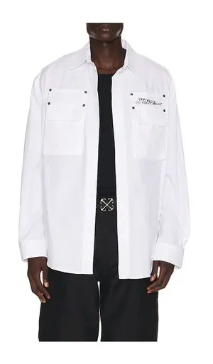 Off-White Type Arrow Overshirt - White