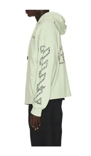Off-White Type Arrow Loose Hoodie In Green