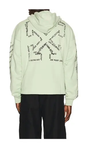 Off-White Type Arrow Loose Hoodie In Green