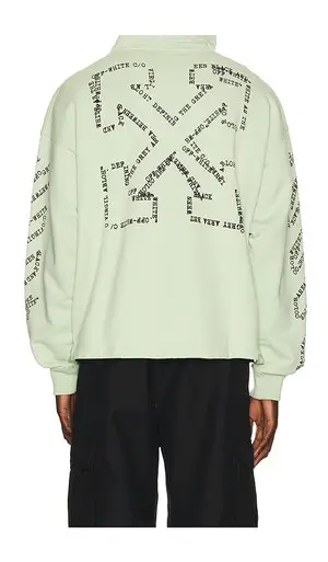 Off-White Type Arrow Loose Hoodie In Green